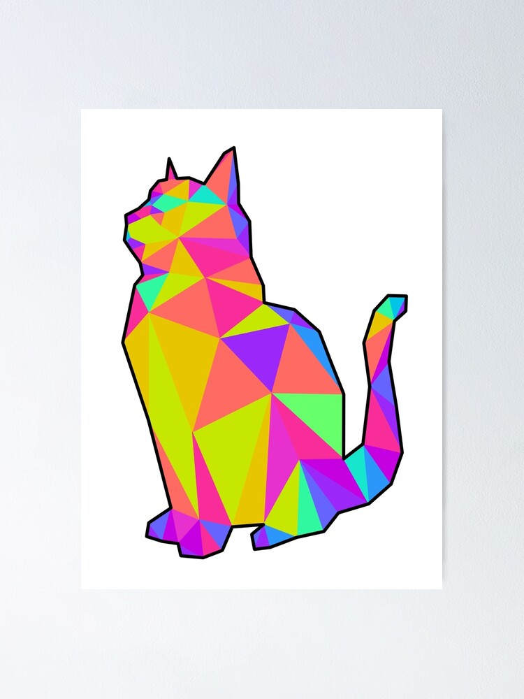 "Geo Cat" Poster for Sale by LizDisenchanted | Redbubble