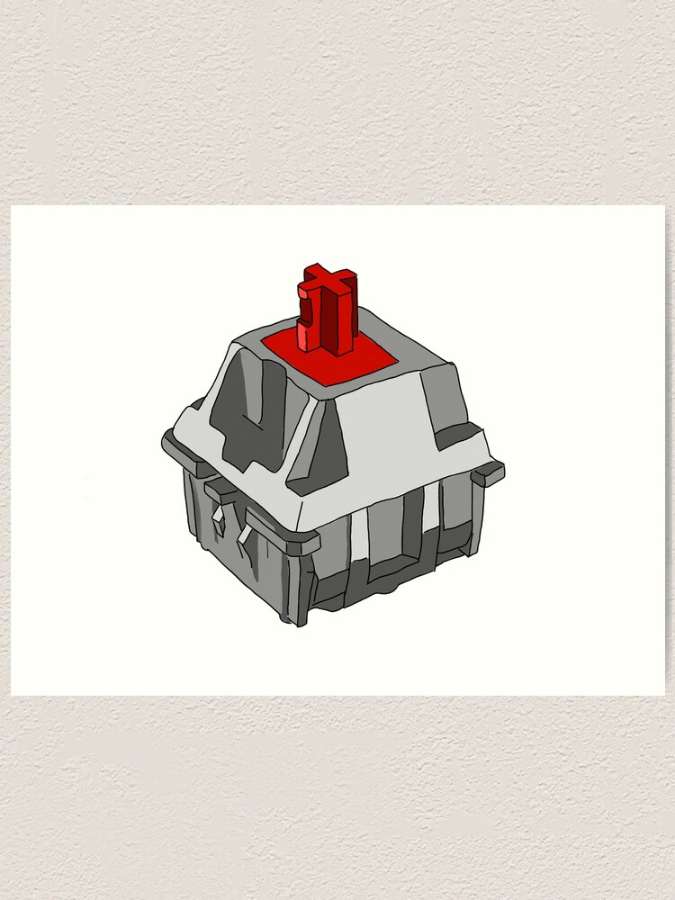 "Red Mechanical Keyswitch" Art Print for Sale by soysaucecoolio | Redbubble