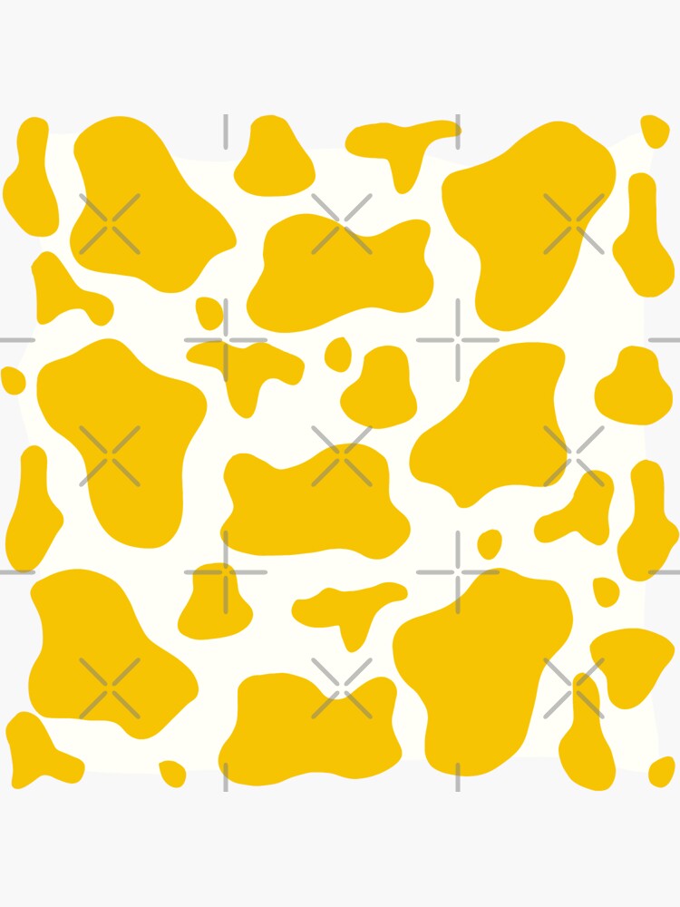 "Yellow Cow Print" Sticker for Sale by zoeyyyrose | Redbubble