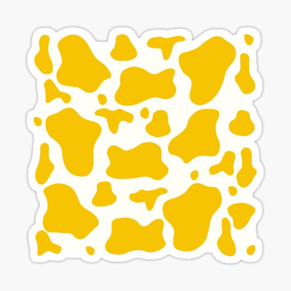 "Yellow Cow Print" Sticker for Sale by zoeyyyrose | Redbubble