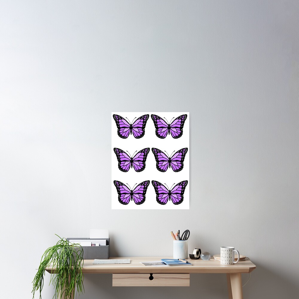 "purple butterfly sticker pack" Art Board Print for Sale by ...