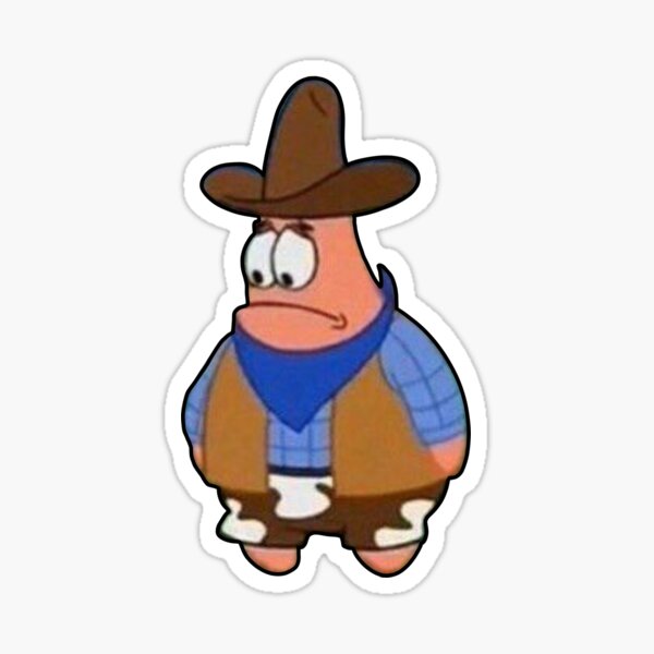 "Cowboy Patrick Star" Sticker for Sale by darlingdaises | Redbubble