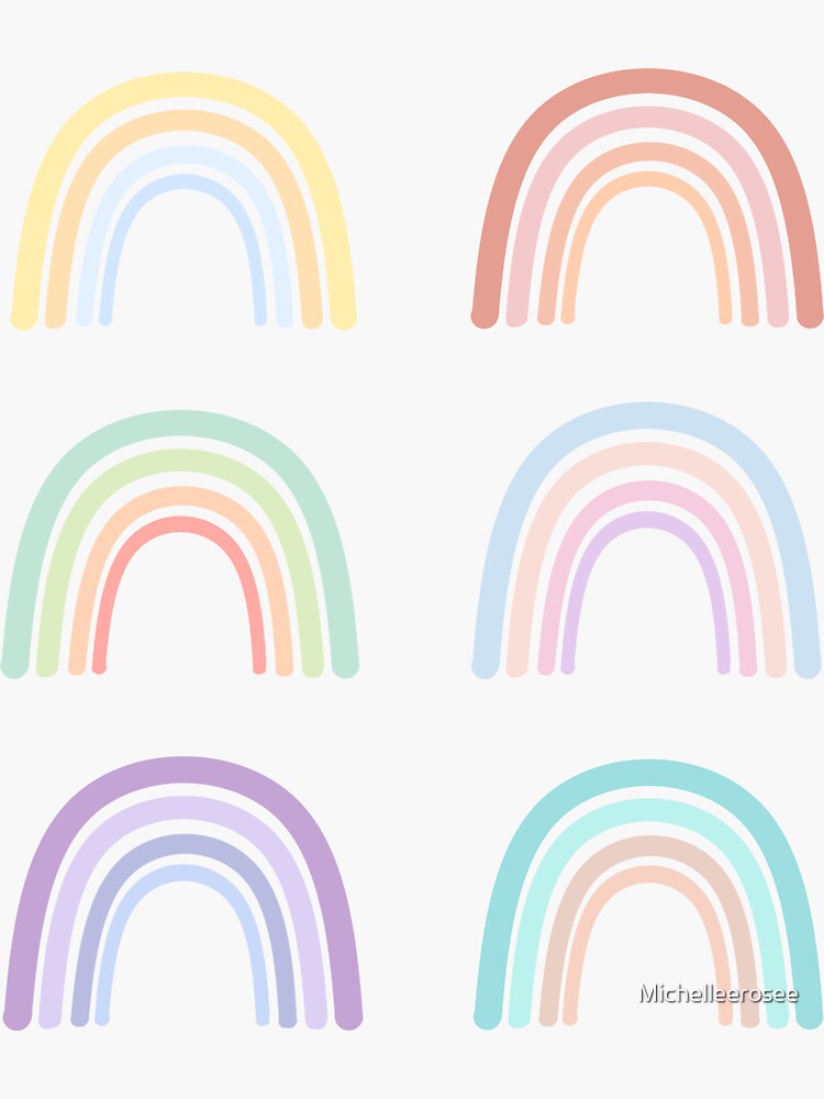 "Pastel Rainbow Pack" Sticker for Sale by Michelleerosee | Redbubble