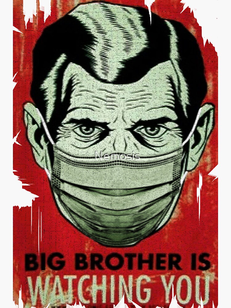 Sticker « Covid affiche propagande 1984 avec masque contre le ...