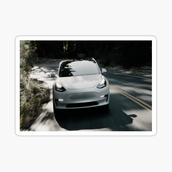 "Tesla Model Y white " Sticker for Sale by rangerd2012 | Redbubble