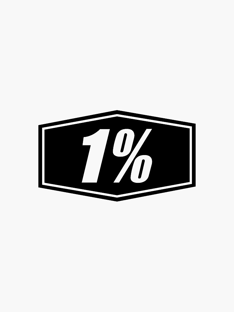 "one percent" Sticker for Sale by riderwannabe | Redbubble