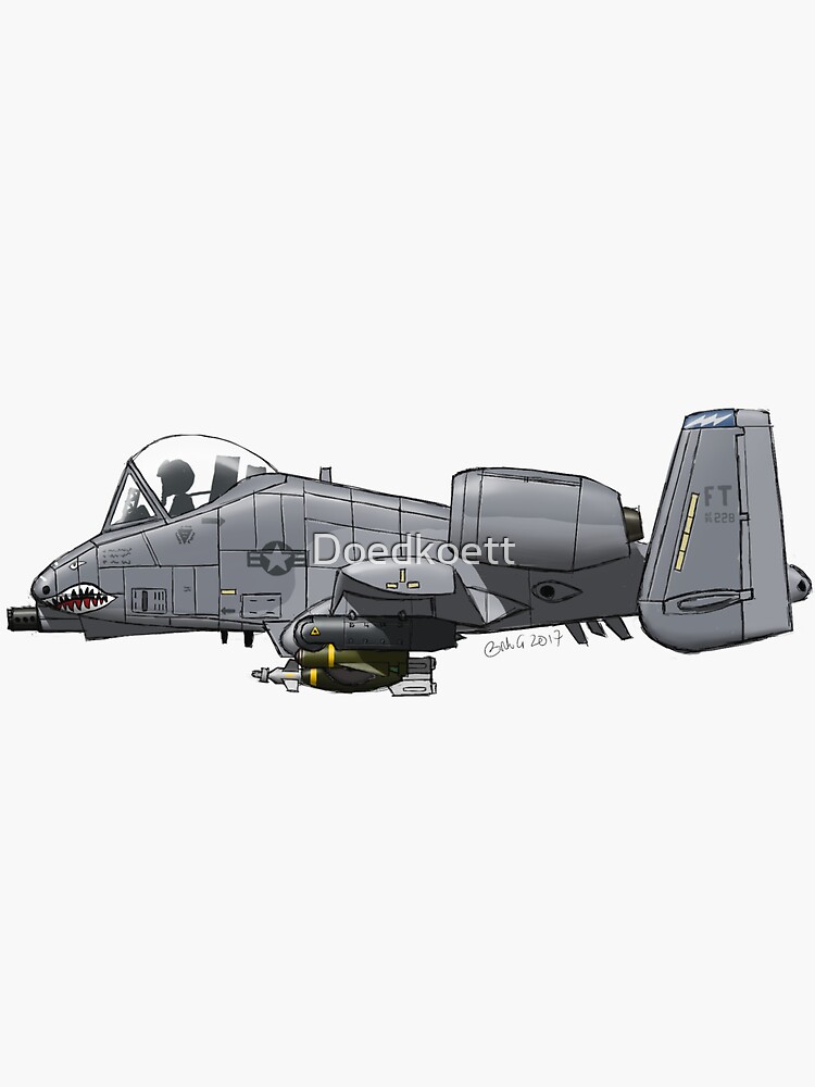 "A-10A Thunderbolt II" Sticker for Sale by Doedkoett | Redbubble