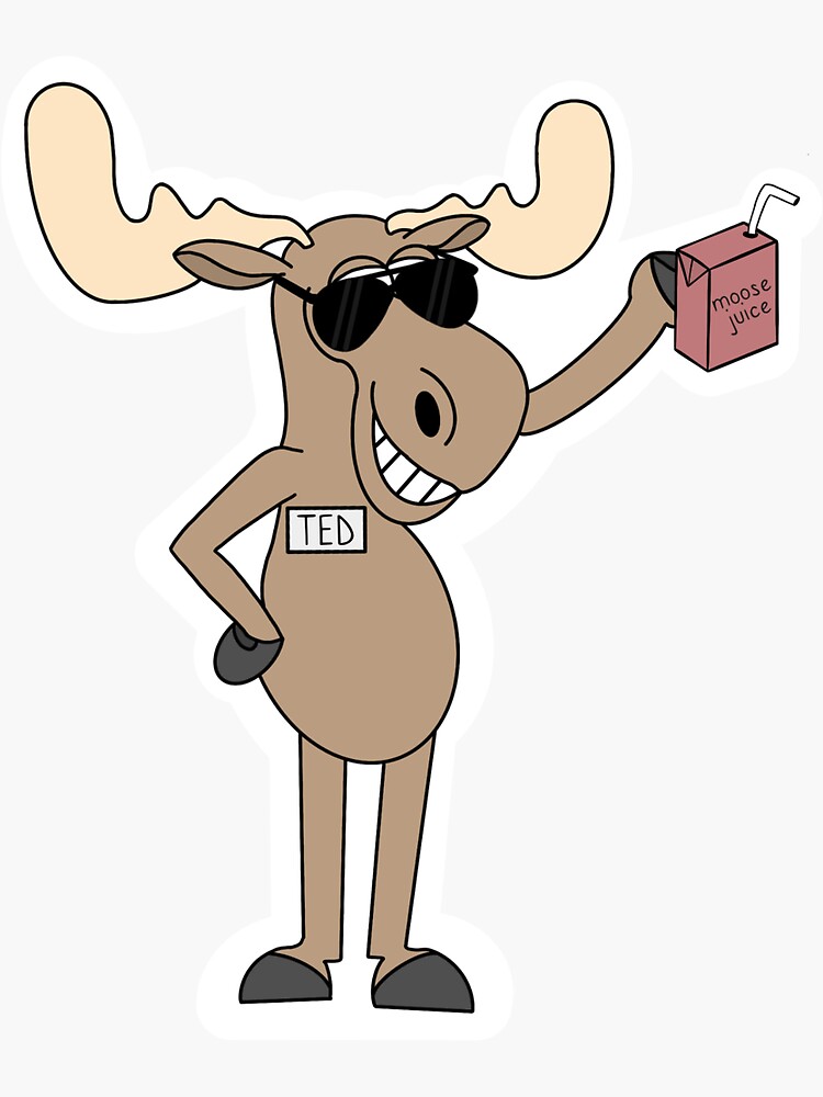 "Ted the Moose" Sticker for Sale by StickeerCanteen | Redbubble