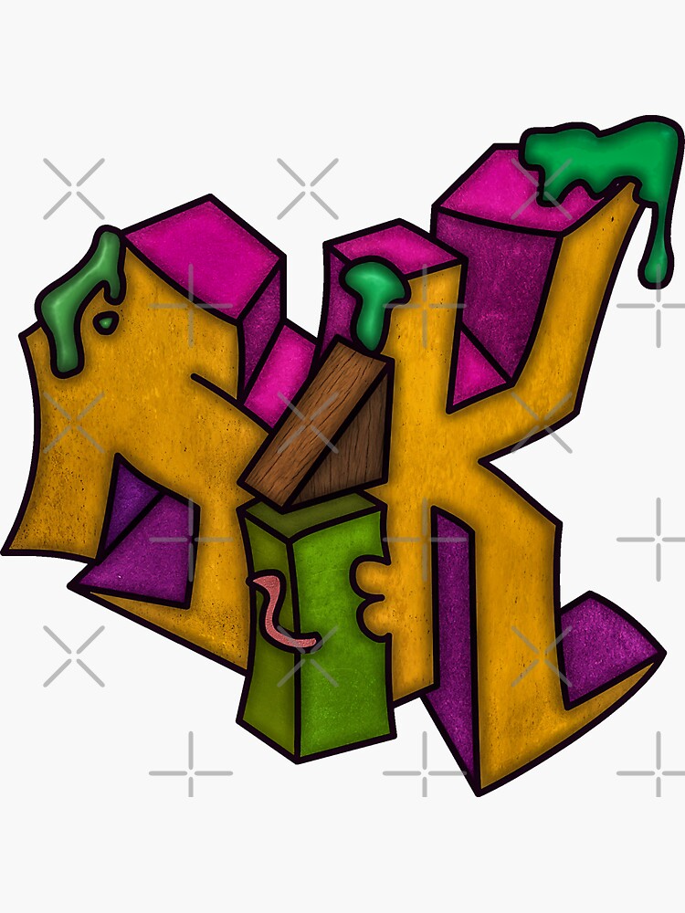 Pegatina «Graffiti "RIK". Impresión de letras para ropa. Ilustración ...