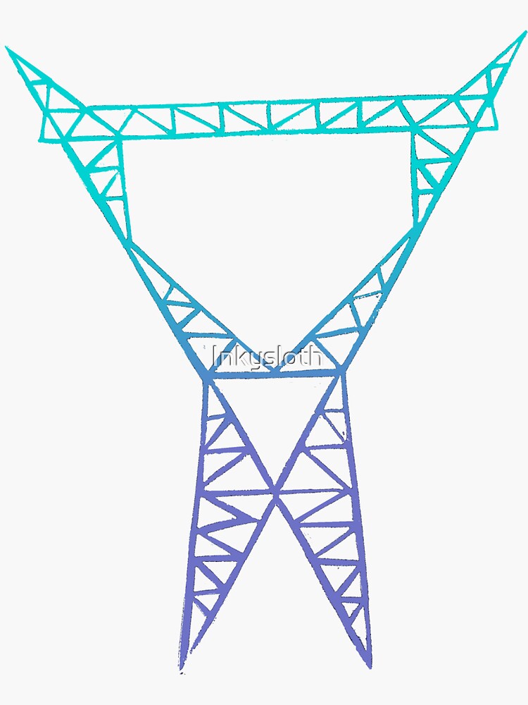 "Delta pylon in shades of blue" Sticker by Inkysloth | Redbubble