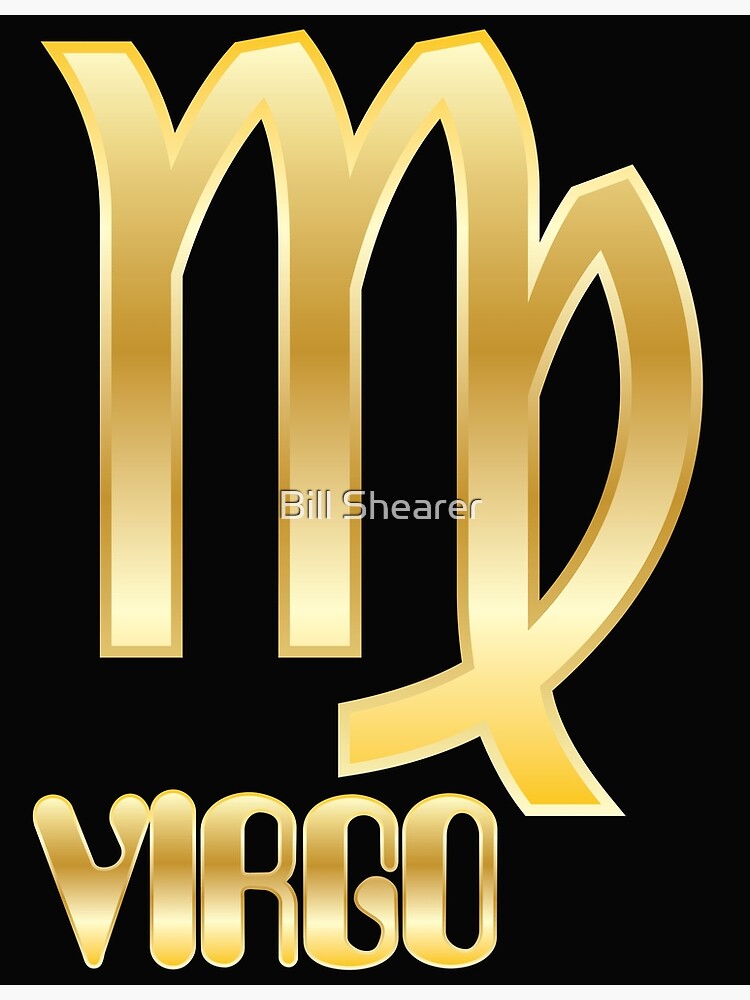 "Gold Bling Virgo Zodiac Sign (Symbol & Text) Design" Poster for Sale ...
