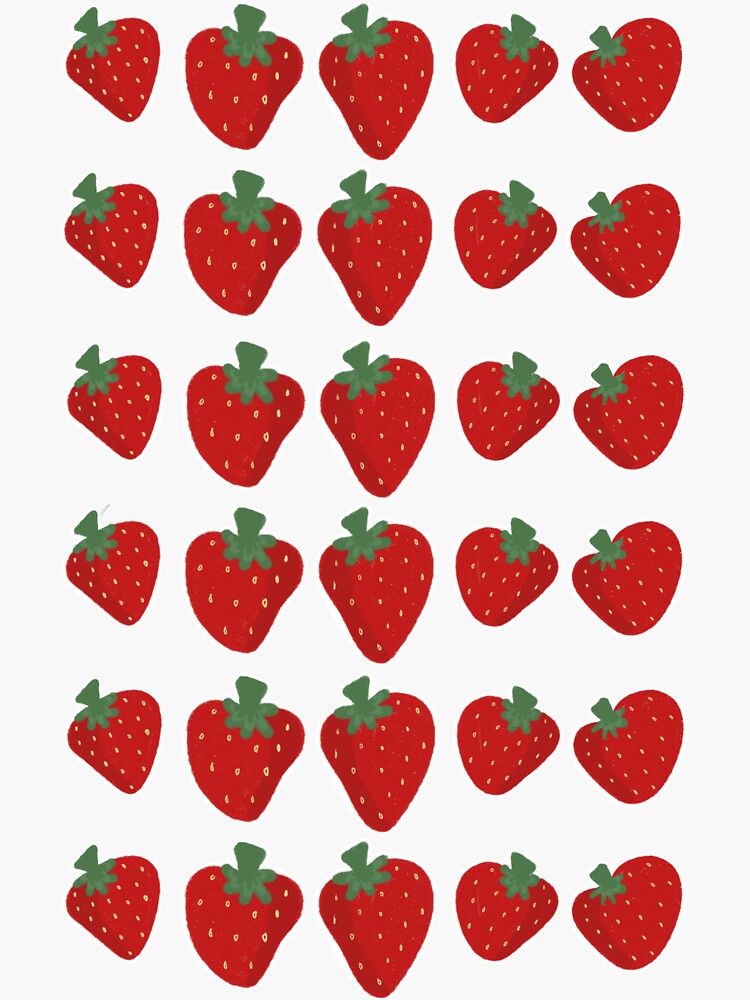 "Cute strawberry/strawberries design" Sticker for Sale by BonnieAndJess ...