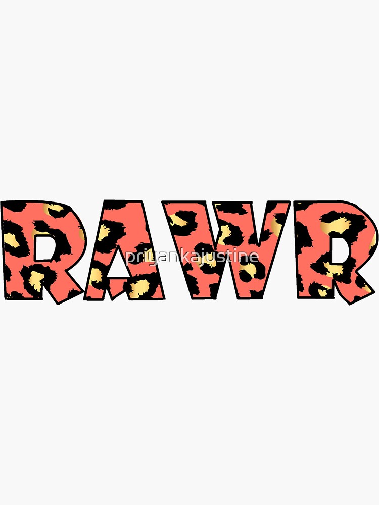 "RAWR" Sticker for Sale by priyankajustine | Redbubble