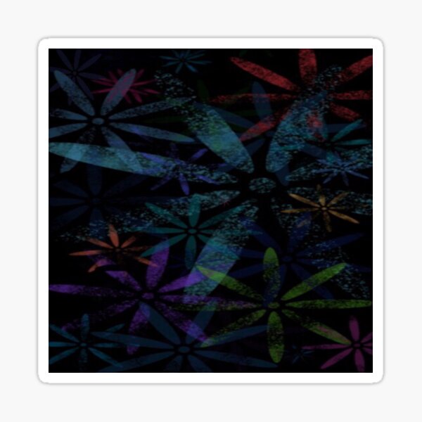 "Retro night flowers" Sticker by envycollection | Redbubble