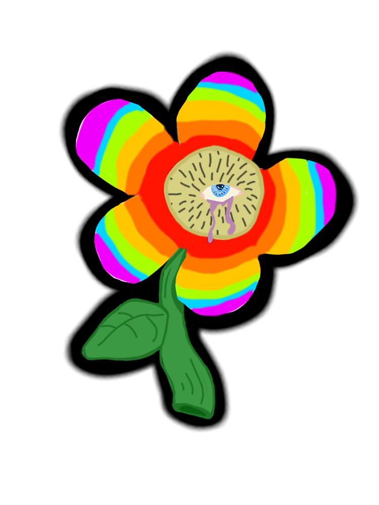 "Trippy flower" Sticker for Sale by HeyItsMushroom | Redbubble