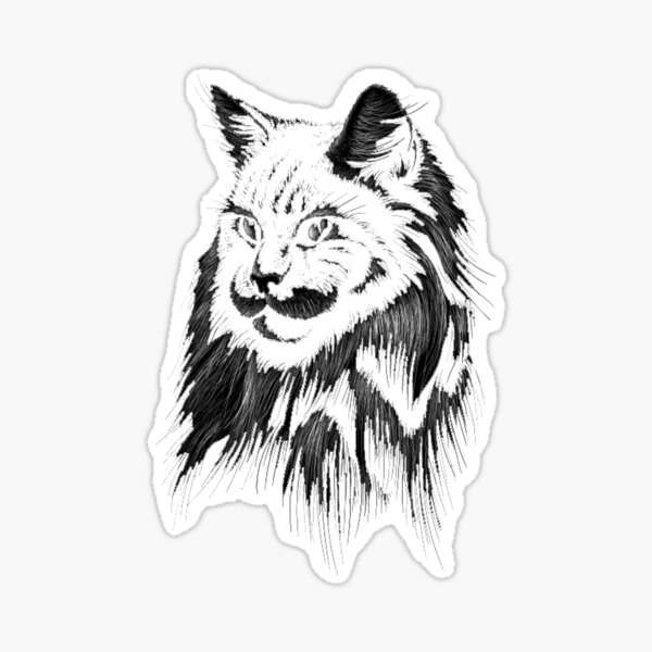 "T- Shirt Cat Black" Sticker by kamal-ui | Redbubble