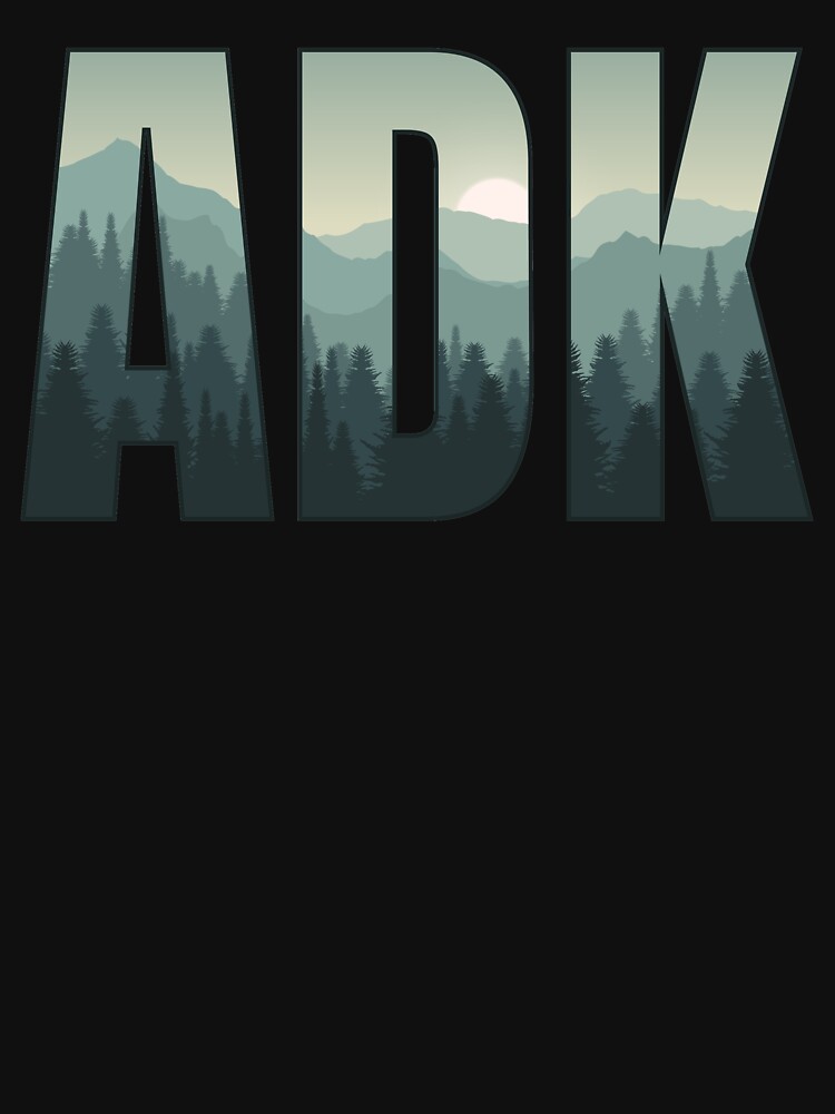 "ADK - Adirondack Mountains" T-shirt for Sale by SQWEAR | Redbubble ...