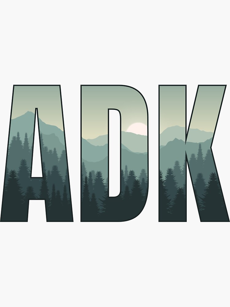 "ADK - Adirondack Mountains" Sticker for Sale by SQWEAR | Redbubble