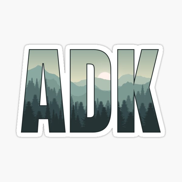 "ADK - Adirondack Mountains" Sticker for Sale by SQWEAR | Redbubble