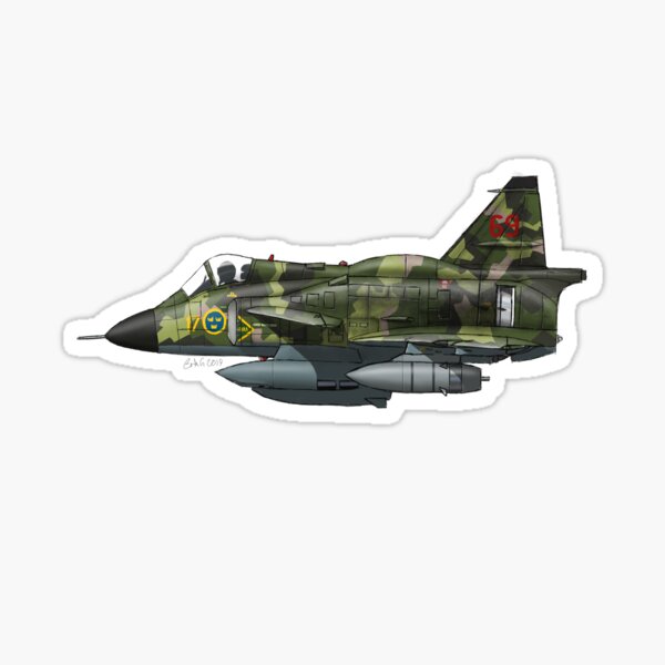 "The SAAB SH 37 Viggen" Sticker for Sale by Doedkoett | Redbubble