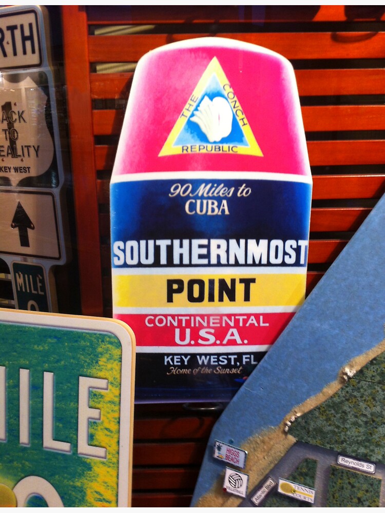 "Southernmost Point, Key West Colorful Street Sign" Sticker for Sale by ...
