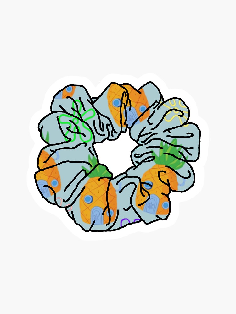 "Spongebob Pineapple Scrunchie" Sticker for Sale by chloedecamargo ...