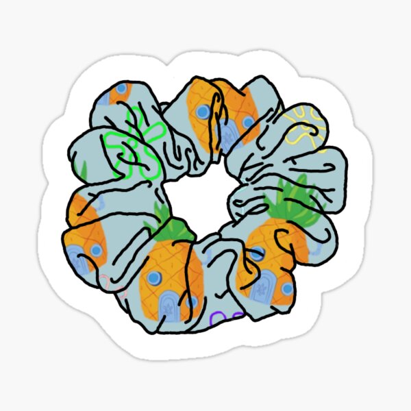 "Spongebob Pineapple Scrunchie" Sticker for Sale by chloedecamargo ...