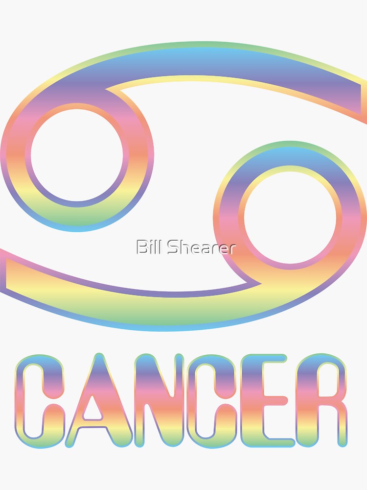 "Cancer Zodiac Sign In Pastel Rainbow Spectrum Colors (Symbol & Text ...