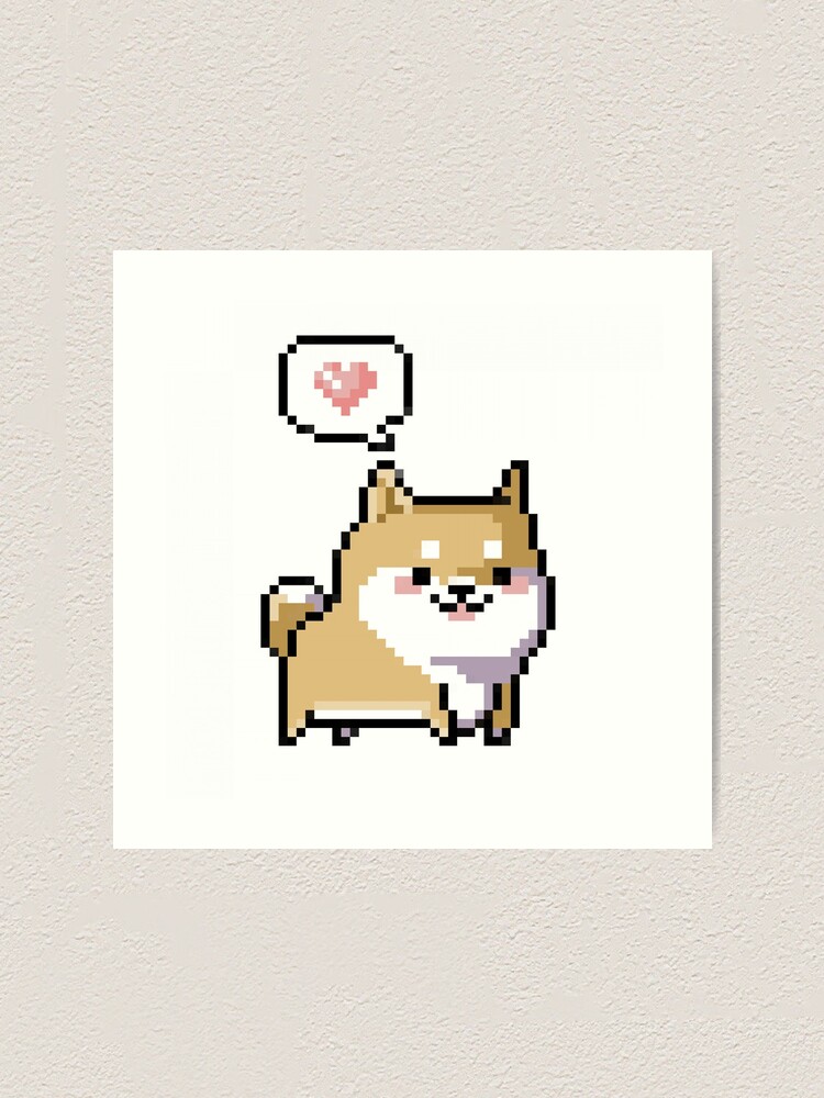 "Pixel Shiba Inu" Art Print for Sale by huyenlinh | Redbubble
