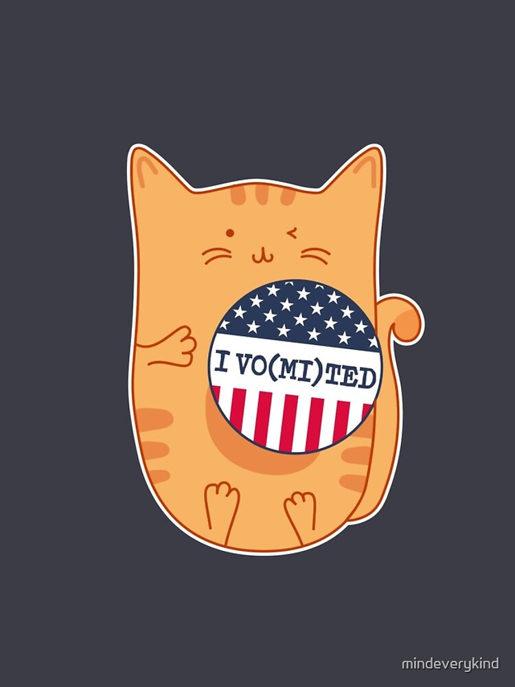 "I Voted I Vomited Cat Funny Election Day Sticker" iPhone Case for Sale ...