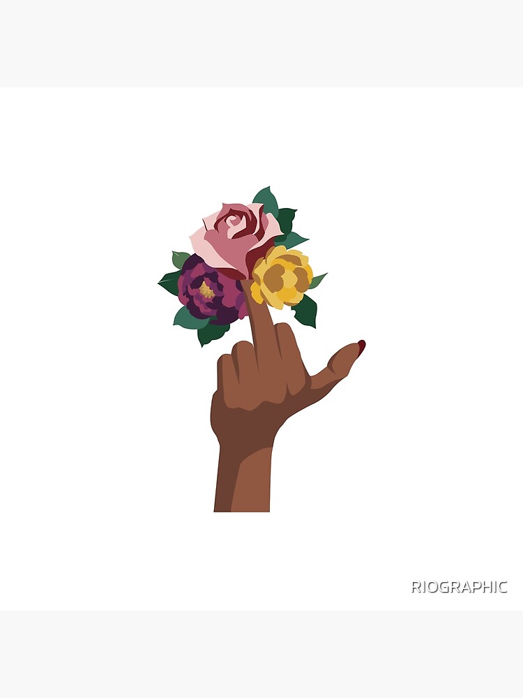 "Black girl middle finger with flowers" Poster for Sale by RIOGRAPHIC ...
