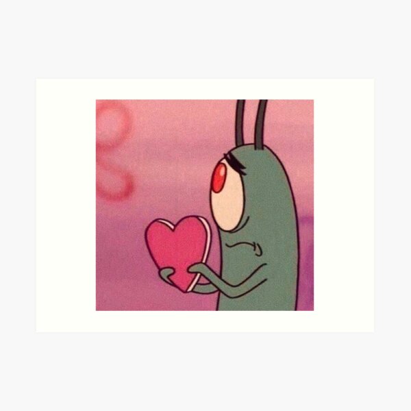 "plankton heart meme" Art Print by zbubble | Redbubble
