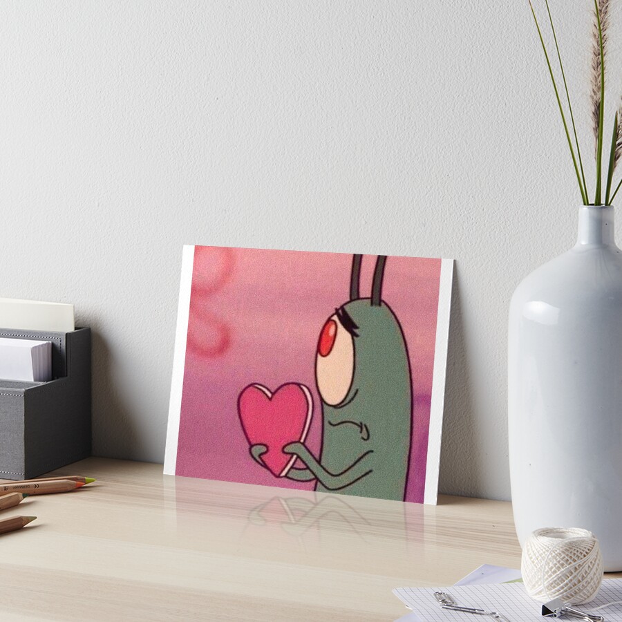 "plankton heart meme" Art Board Print for Sale by zbubble | Redbubble
