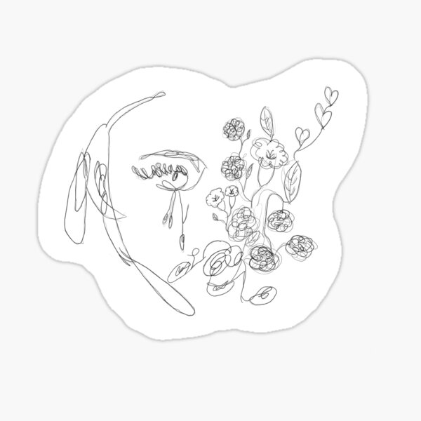 "Aesthetic Line Art" Sticker by love-katelin | Redbubble
