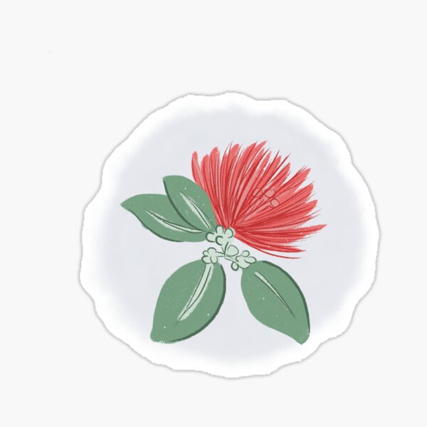 "'Ohi'a Lehua Flower" Sticker for Sale by mirandayc | Redbubble