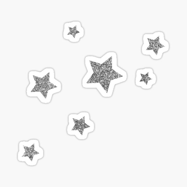 "silver glitter star sticker pack" Sticker by imani-nicole | Redbubble