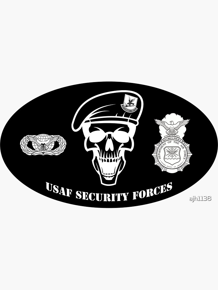 "USAF Security Forces Black Oval Sticker" Sticker for Sale by ajh1138 ...