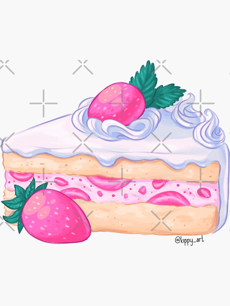 "Strawberry Cake" Sticker for Sale by kippythecat | Redbubble