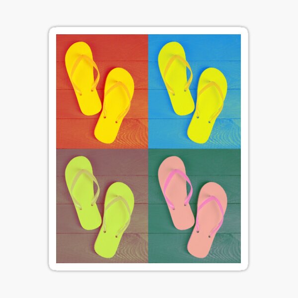 "Flip Flop Pop Art" Sticker by Wchall | Redbubble