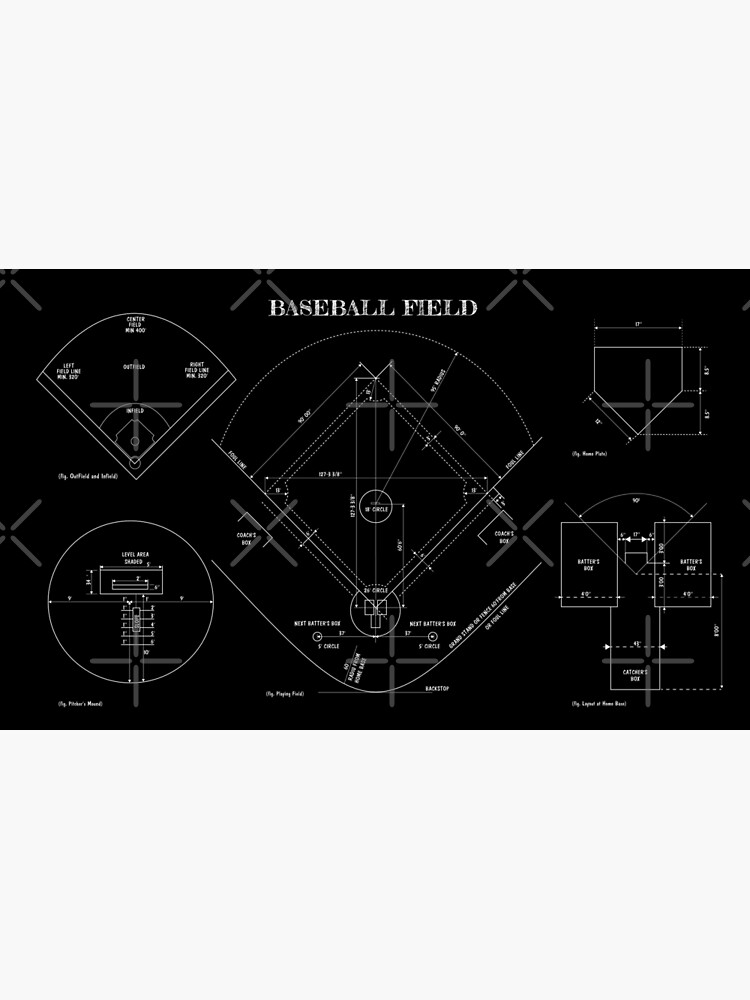 "Baseball Field (White Stencil-No Background) - English" Poster for ...