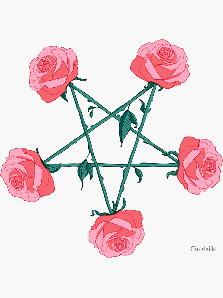 "Rose Pentagram" Sticker for Sale by Chadxilla | Redbubble