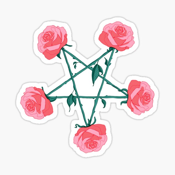 "Rose Pentagram" Sticker for Sale by Chadxilla | Redbubble