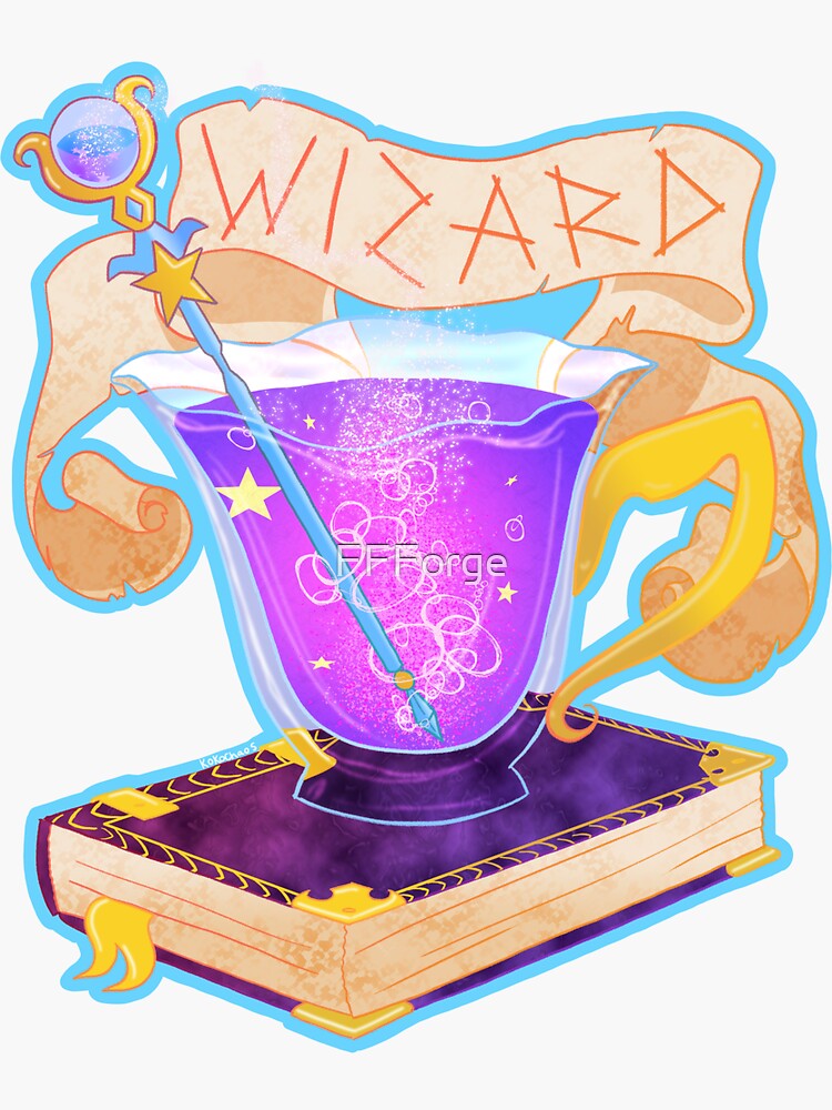 "D&D Tea Cup Wizard Sticker" Sticker for Sale by FFForge | Redbubble