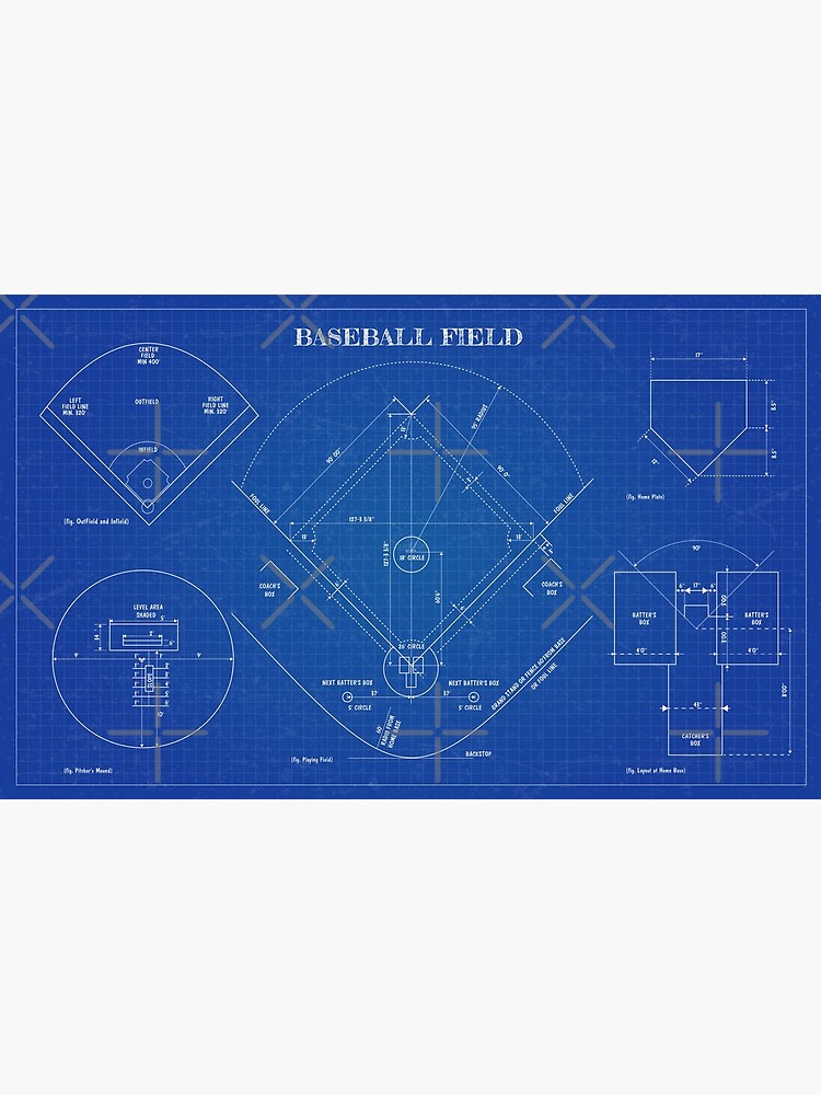 "Baseball Field (Blueprint) - English" Poster for Sale by BGALAXY ...