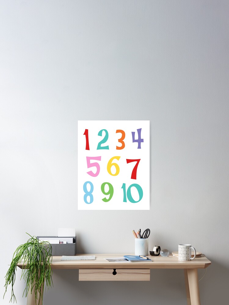 "colourful numbers" Poster for Sale by creativemonsoon | Redbubble