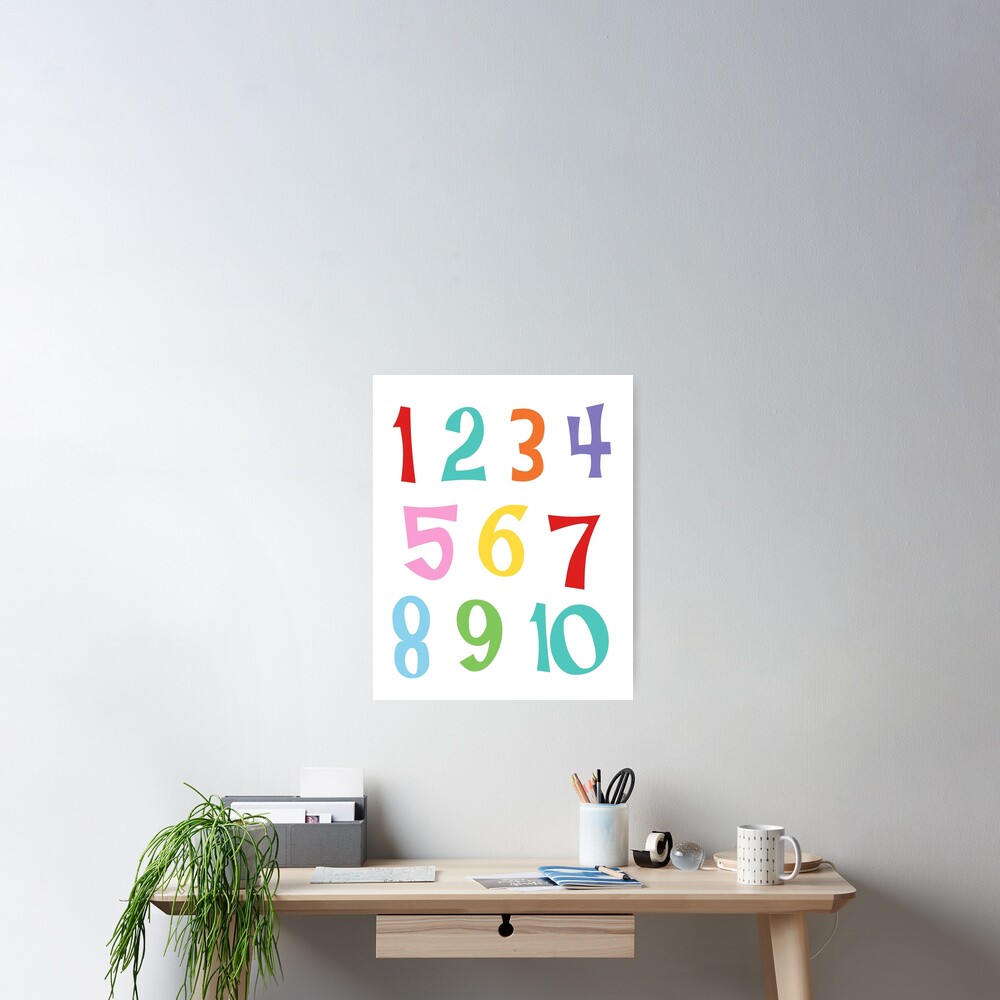 "colourful numbers" Poster by creativemonsoon | Redbubble