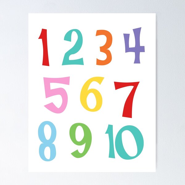 "colourful numbers" Poster for Sale by creativemonsoon | Redbubble