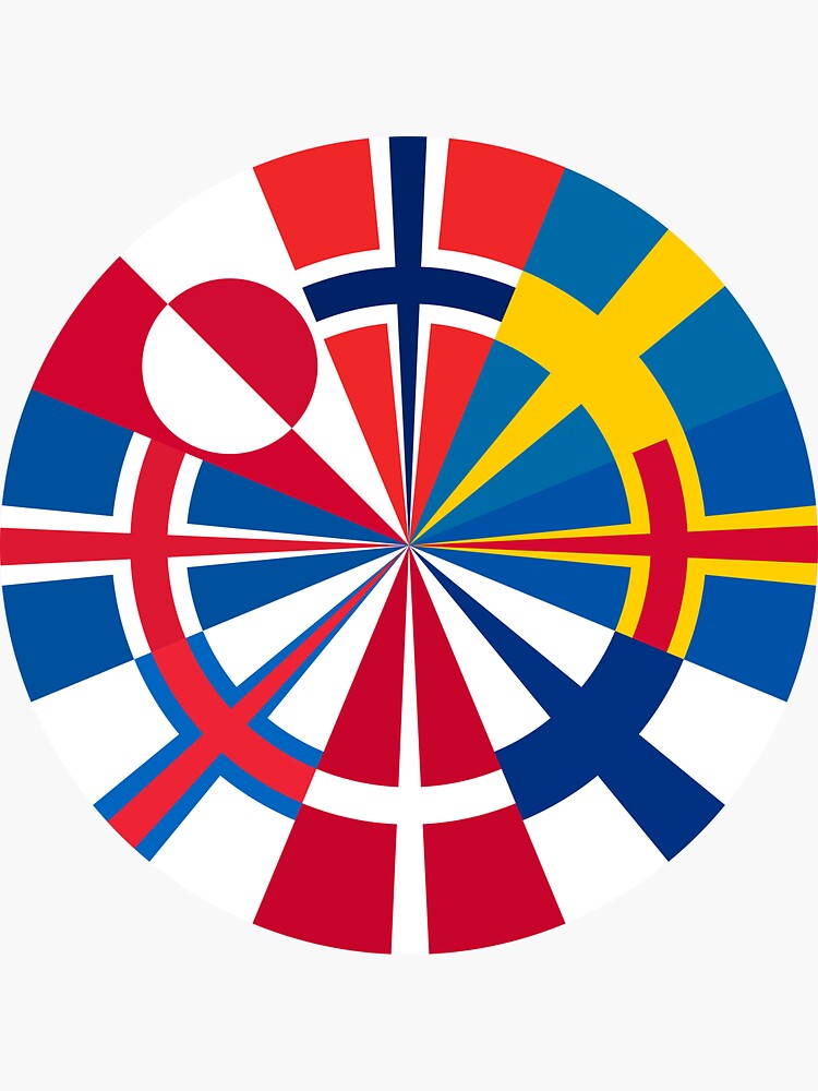 "Nordic Circle Plus" Sticker for Sale by PetrolShop | Redbubble