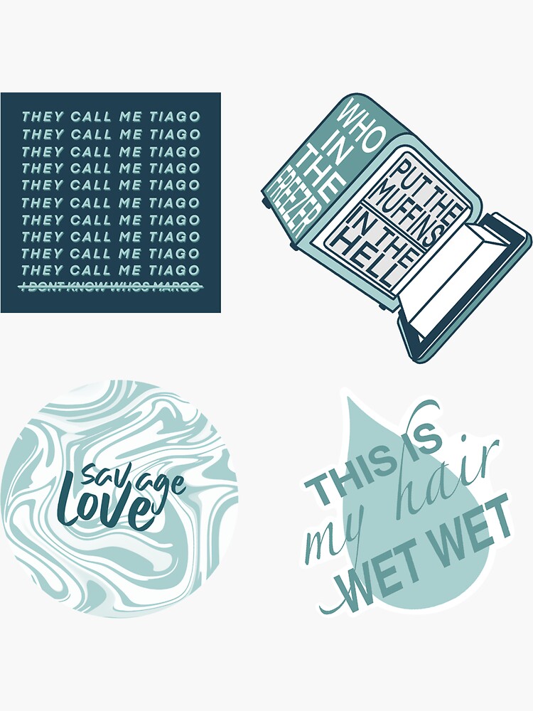 "Turquoise TikTok Meme Sticker Pack of 4 (Savage Love, Muffins in ...