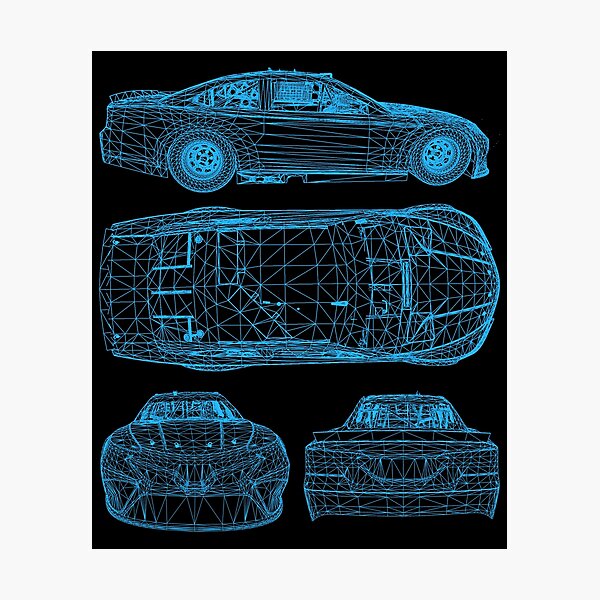 Lámina fotográfica «Nascar Racing car Blueprint project Formula» de ...